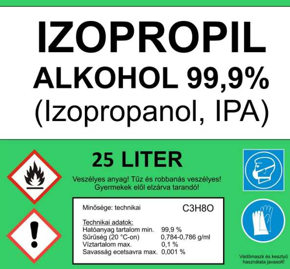 Izopropil Alkohol IPA 25 Liter (4071) - Sörfőzők Boltja